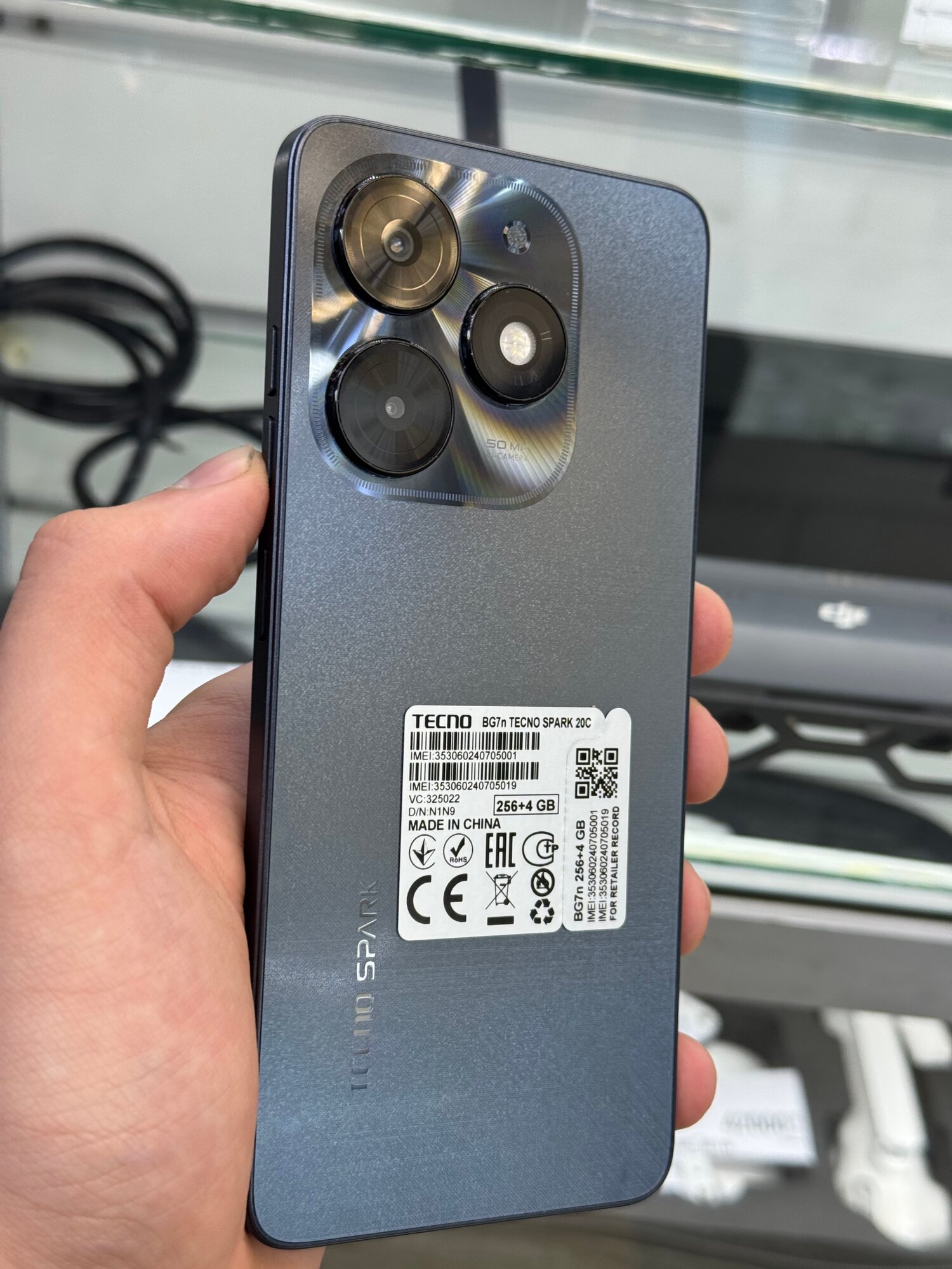Смартфон Tecno SPARK 20C 4/256 ГБ, Черный, Б/У