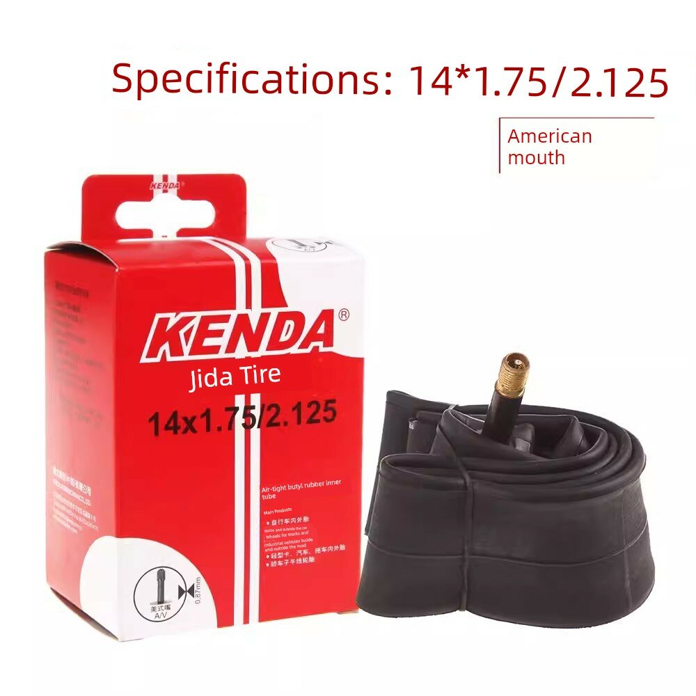 Кендa детская велосипедная камера 14x1.75/2.125 дюйма, американский клапан, для малых колес, 35.56x4.45/5.40 см, 1 шт