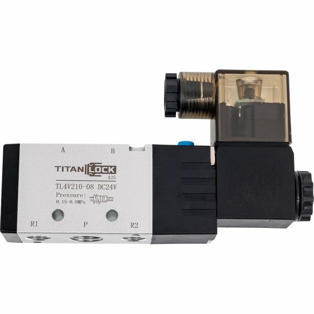 Пневмораспределитель электромагнитный TITAN LOCK 4V, серия 200, 1 канал, 8 мм, DC24V, TL4V210-08DC24V — фото 1