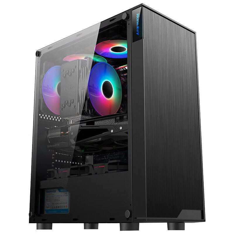 Huntkey GS400C Чёрный корпус ATX среднего форм-фактора для игр с боковым окном и поддержкой длинных видеокарт