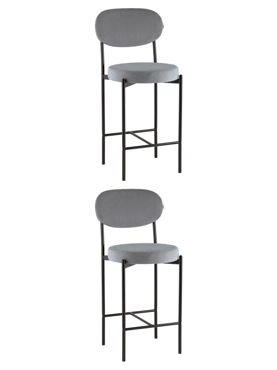 Комплект полубарных стульев Stool Group Бриф Original N велюр серый (2 шт)
