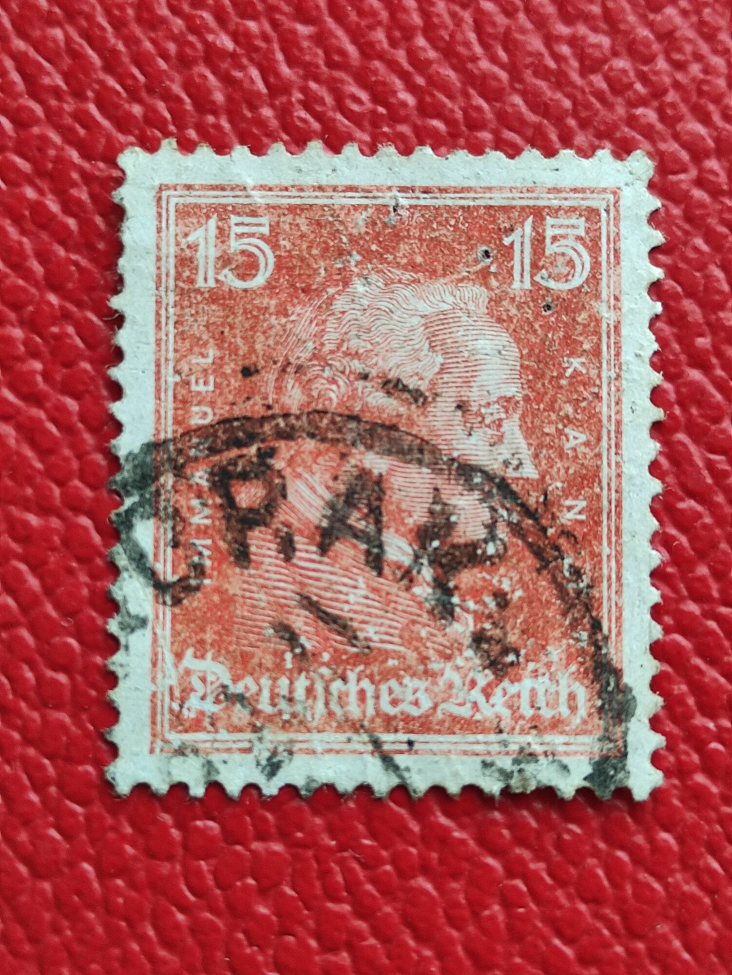 Марки Германия 1926. Иммануил Кант (1724-1804), немецкий философ. Гашение - см фото.