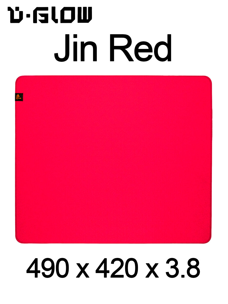 Игровой Коврик для мыши D-Glow Jin Red 490 x 420 красный, прошитые края XXL