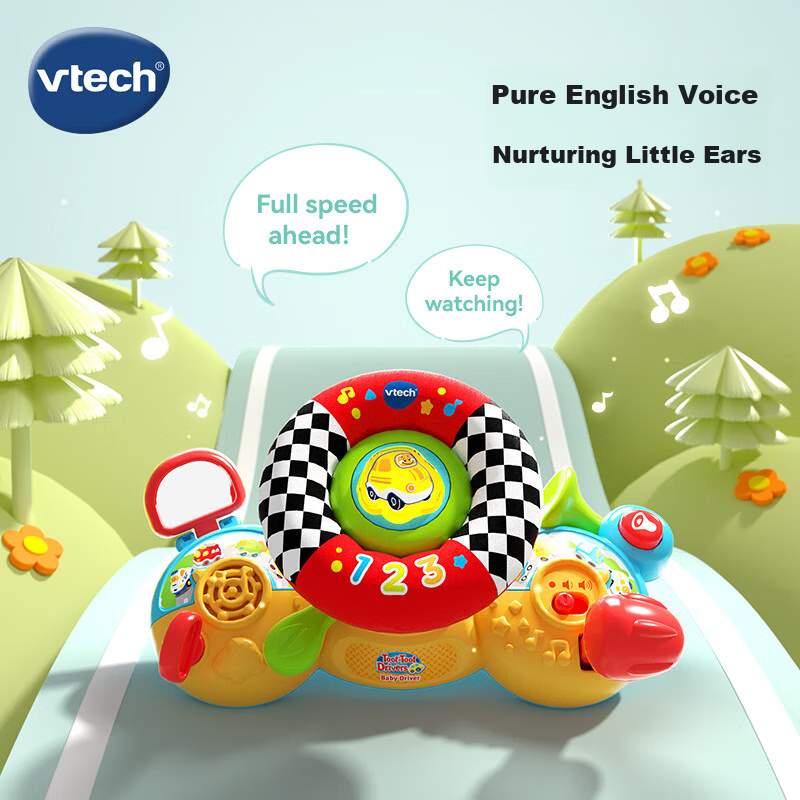 VTech подарочная упаковка с реалистичным рулем для малышей 6-36 месяцев Цвет：Руль детской коляски