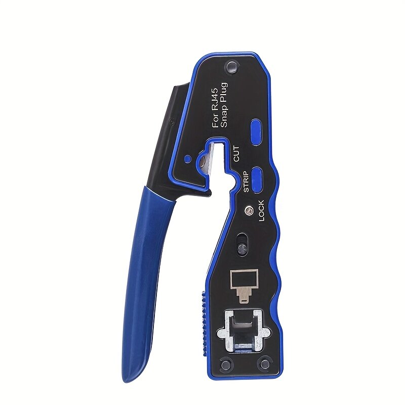 Обжимной инструмент RJ45 проходной с резаком для Cat6a Cat6 Cat5 8P8C модульный, цвет: Вариант