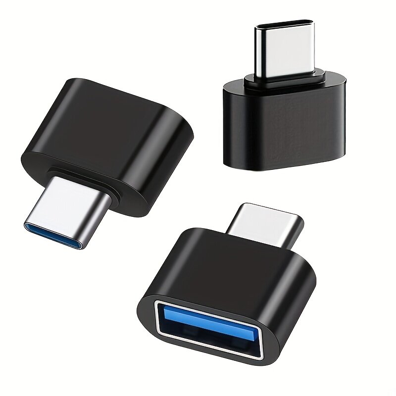 Адаптер USB-C на USB 2.0 OTG, 3 шт, совместим с iPhone 15, iPad Pro, MacBook Pro, Galaxy, Pixel и всеми устройствами Type-C