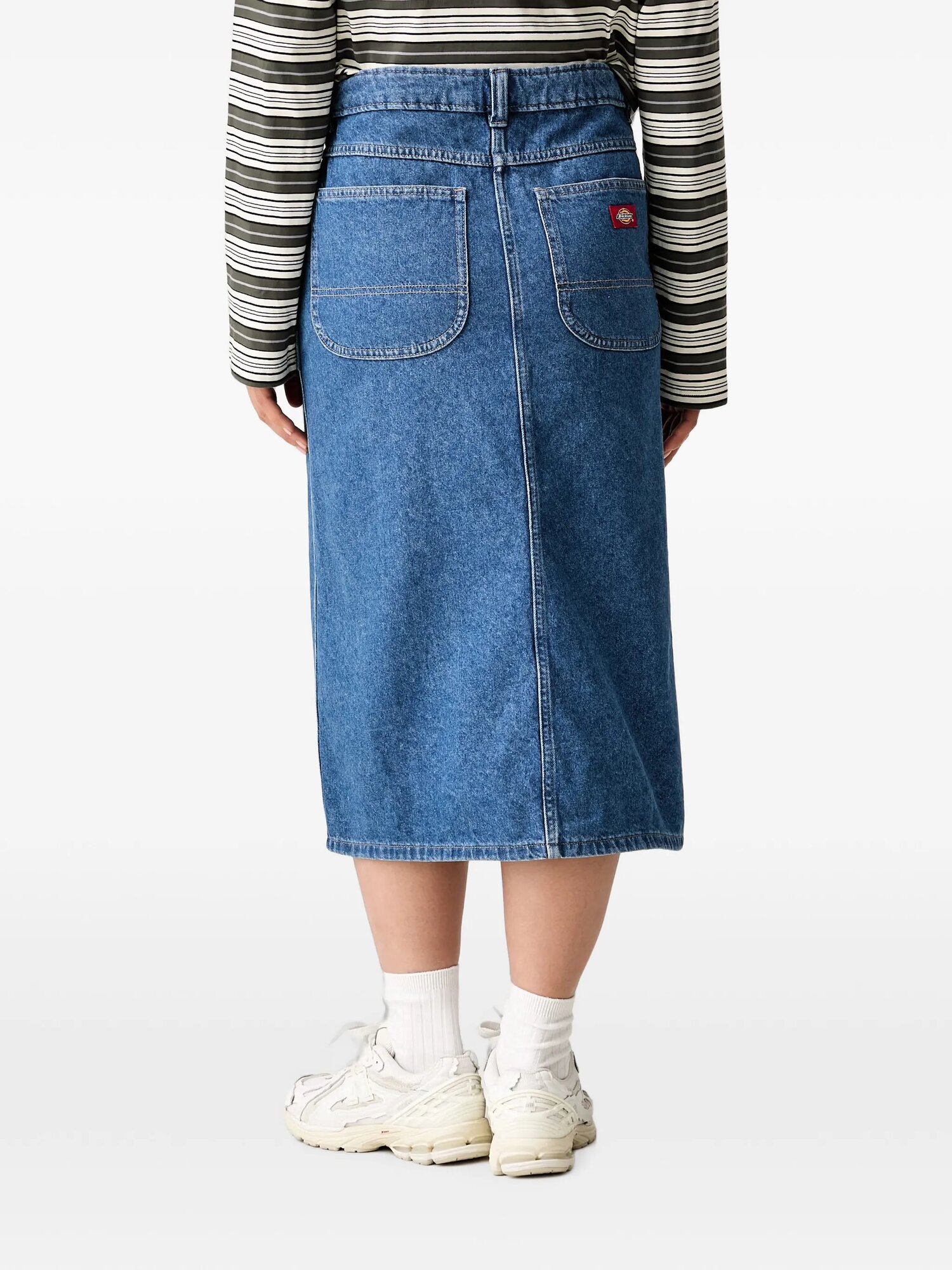 Юбка Dickies Button-front denim midi skirt, размер 40, Синий принт — фото 1