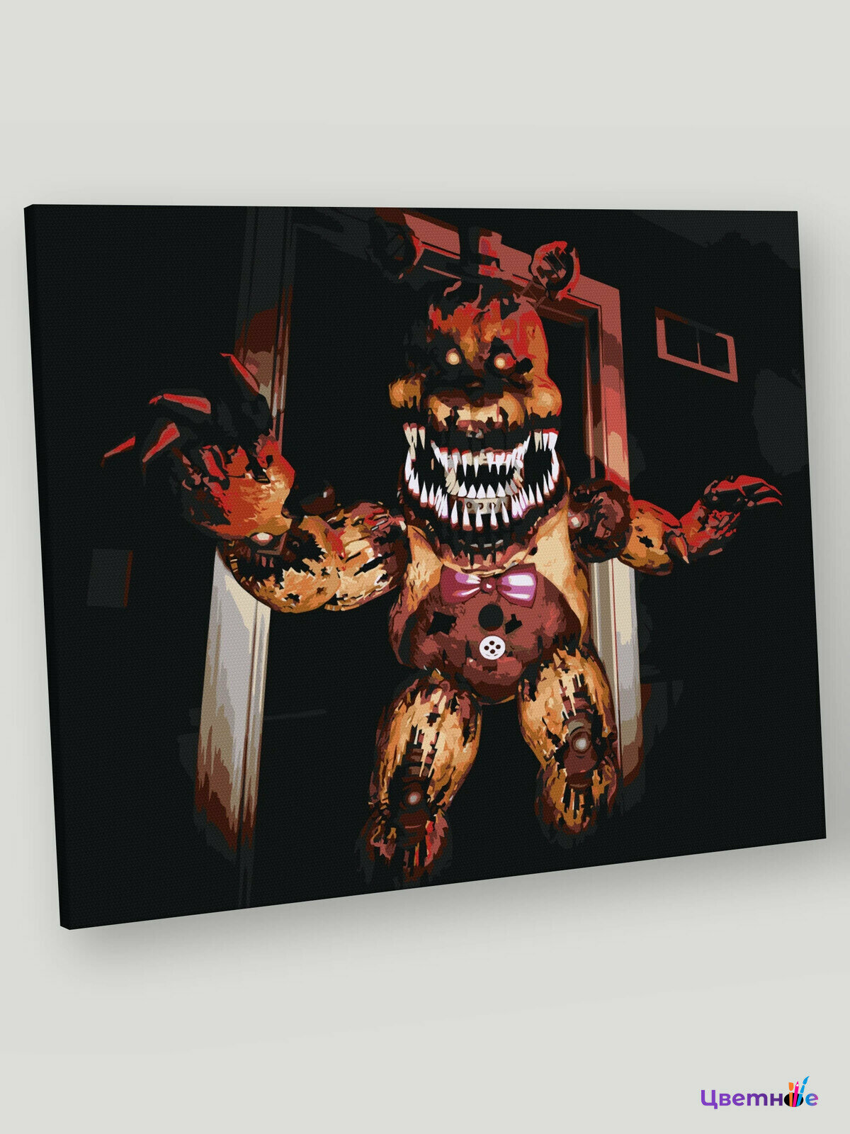 Картина по номерам на холсте с подрамником "Фнаф Five nights at Freddy's Фредди 3" Раскраска 40х50 см, Игра Кино