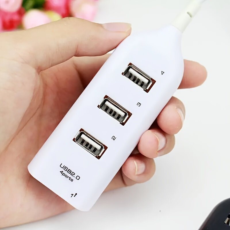 USB-хаб на 4 порта Micro USB 2.0, высокоскоростной сплиттер для ПК, белый