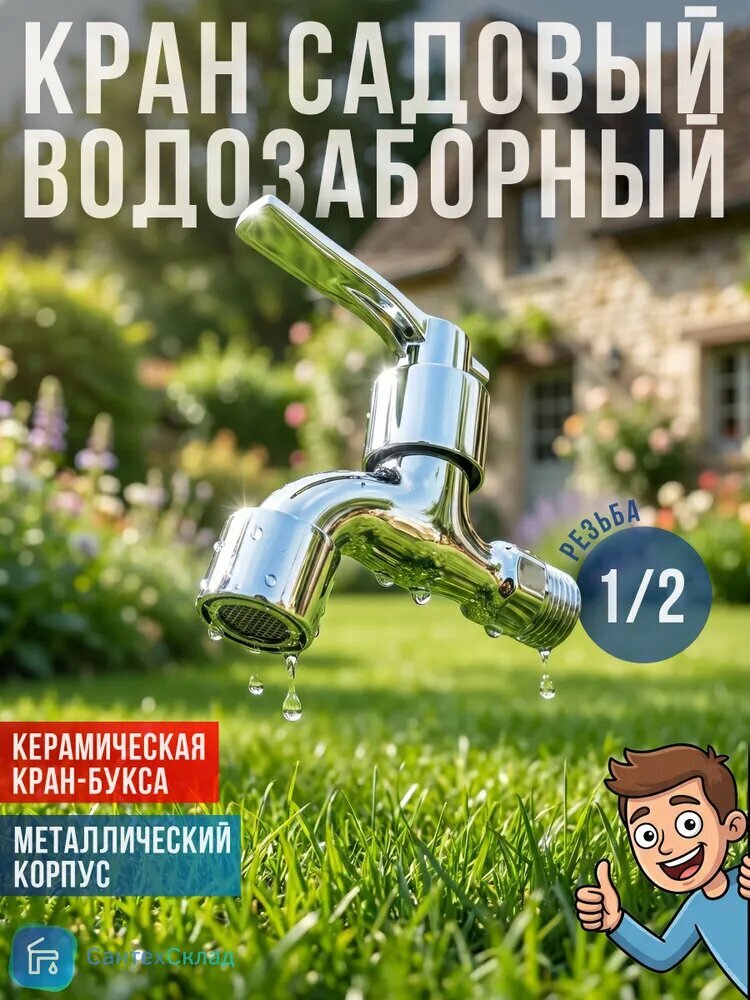 Кран водозаборный с аэратором 1/2