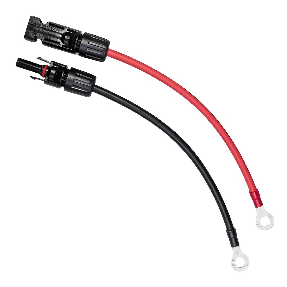 Кабель-удлинитель для солнечных панелей 10AWG с O-образным коннектором, 25 см (10 дюймов), для солнечных генераторов, инверторов и зарядки аккумуляторов до 36 В