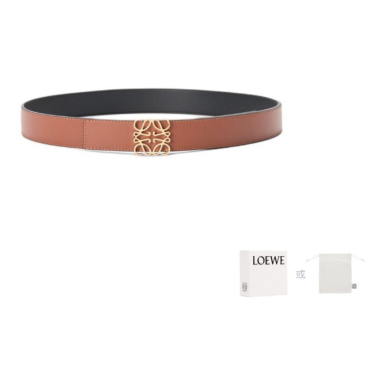 LOEWE Ремни из телячьей кожи Женские Коричневый Черный Ширина 3,5 см 105