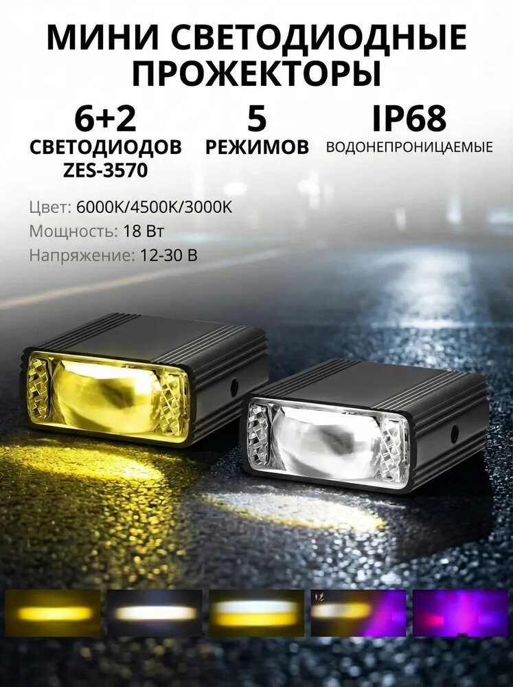 Anqre Прожектор автомобильный, 2 шт, арт. S2-ZWD-2