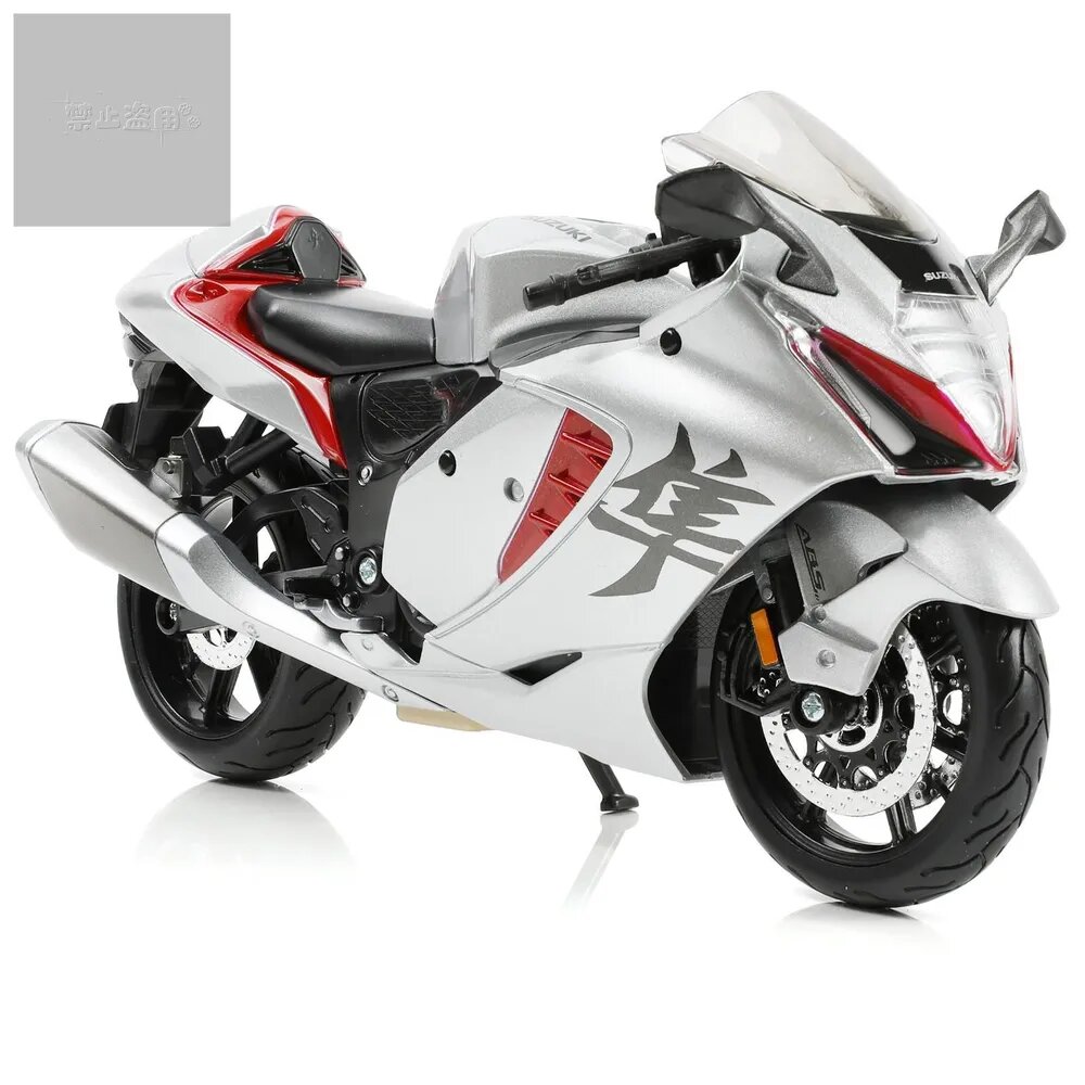 1 / 12 Модель мотоцикла Suzuki Hayabusa, подходящая для коллекции и подарка, серебристая