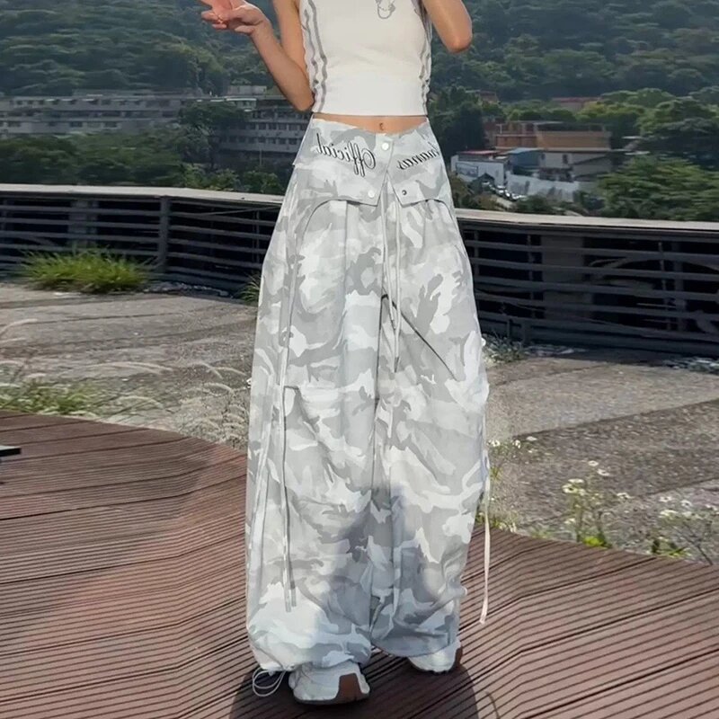 SELAITAILYE женские камуфляжные брюки из полиэстера M, Серый, Light grey