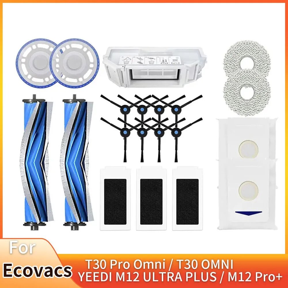 Подходит для ECOVACS DEBOT T30S/T30S COMBO/T30S PRO/T30S PRO OMNI пылесос моп пылевой мешок аксессуары для основного фильтра щетки