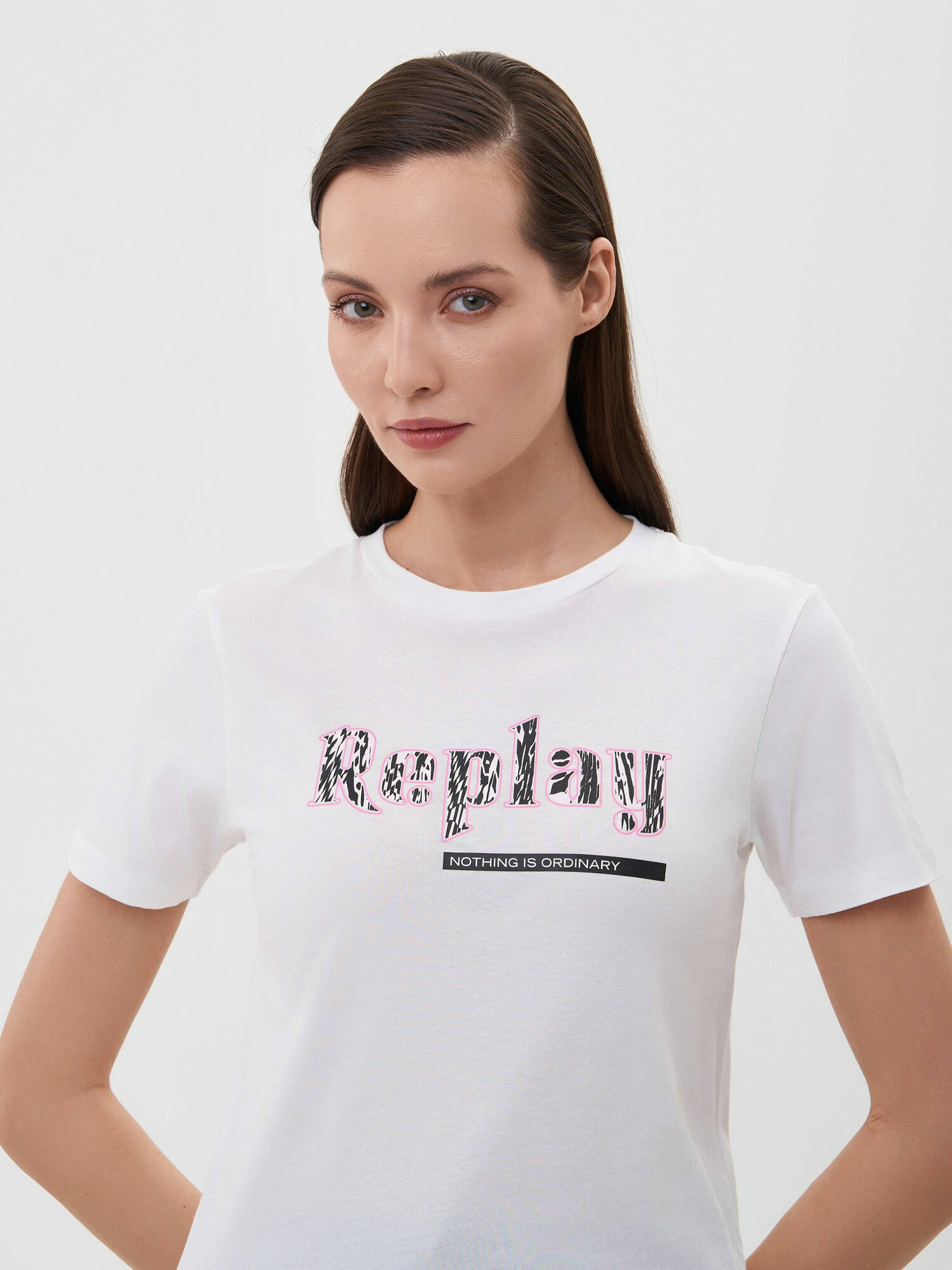 Футболка Replay, размер M, белый — фото 1