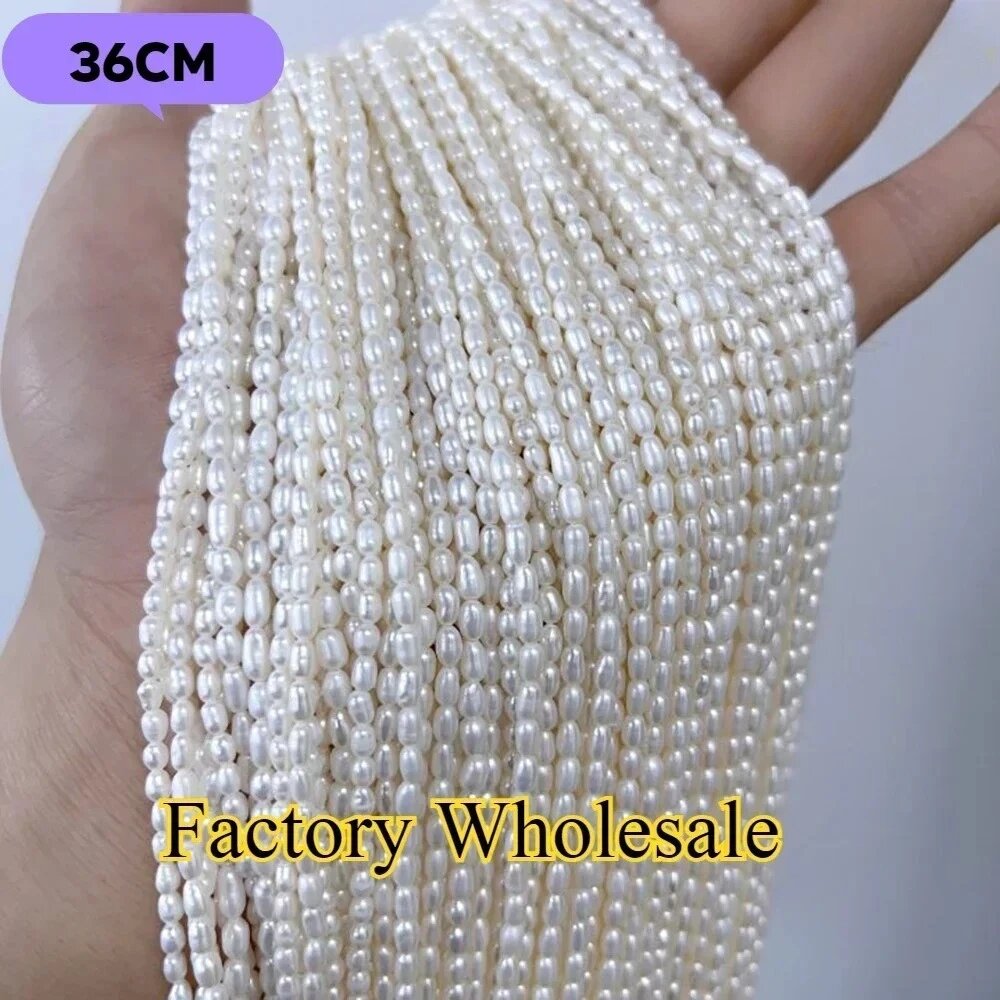 Пресноводный рис жемчуг бусины 4-5 мм 4-5mm, rice-AA