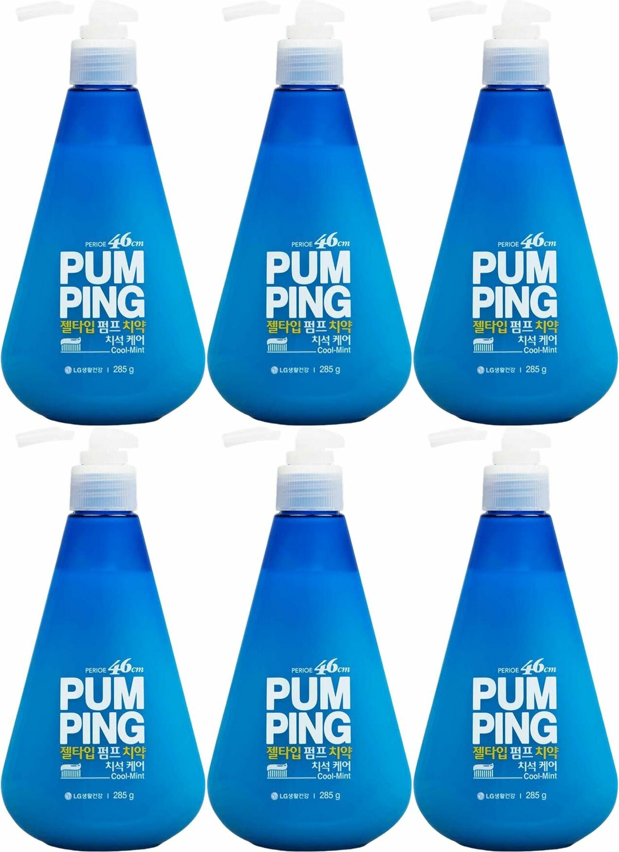 Зубная паста LG Perioe Pumping Cool mint, комплект: 6 упаковок по 285 г