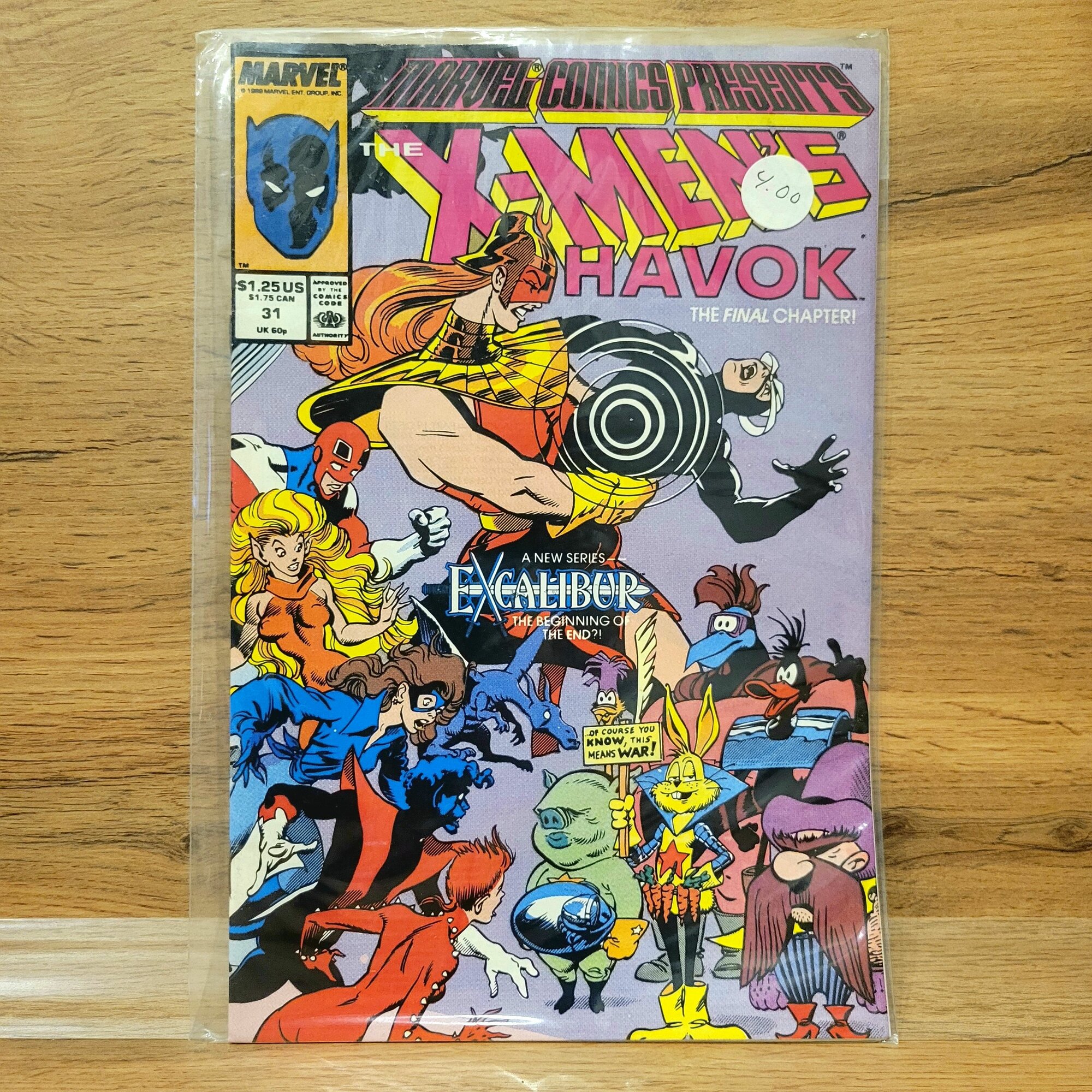 Ретро Комикс X Men #31. 1990 Год. Комикс (сингл) на английском языке