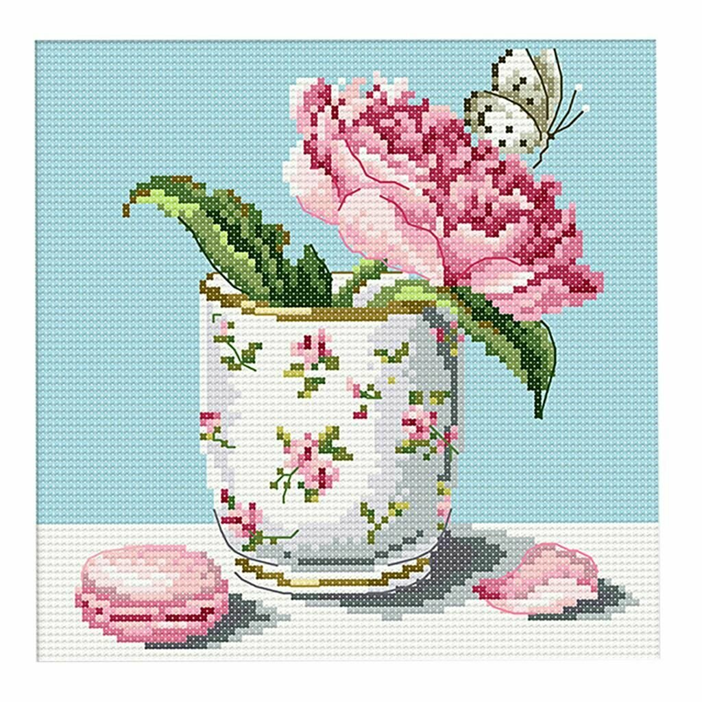 Эксклюзивный комплект для рукоделия 27x27см с цветочной схемой для новичков, 11CT