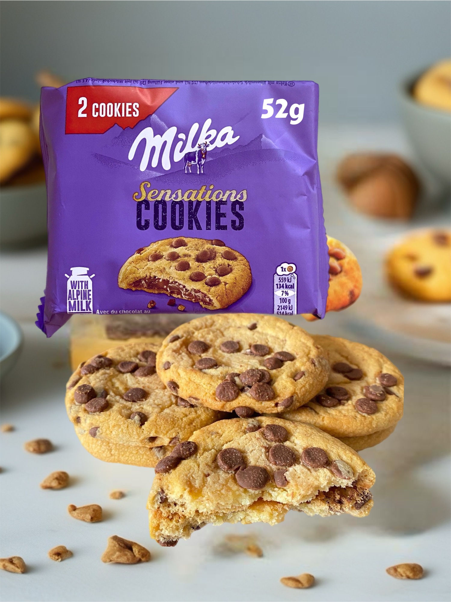 Печенье Milka Sensations Cookie Inside с шоколадной начинкой, 52г (Германия)