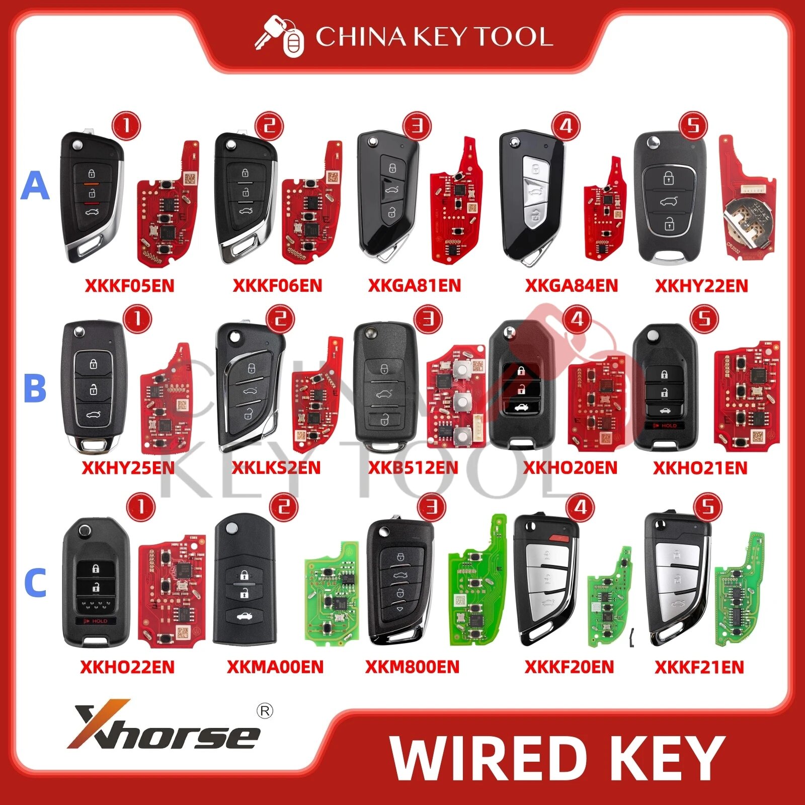 Xhorse Key Global Version, A кнопок, Цвет: 2