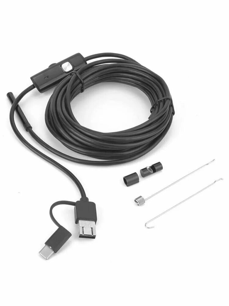 USB-Эндоскоп Y102, Эндоскоп 3 в 1, Объектив 5,5 мм, Кабель 6LED 5 М, Водонепроницаемая Камера для осмотра с Бороскопом IP67