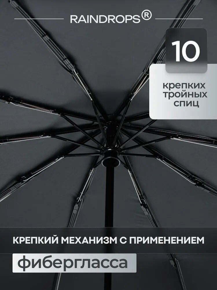 Зонт RAINDROPS, черный — фото 1