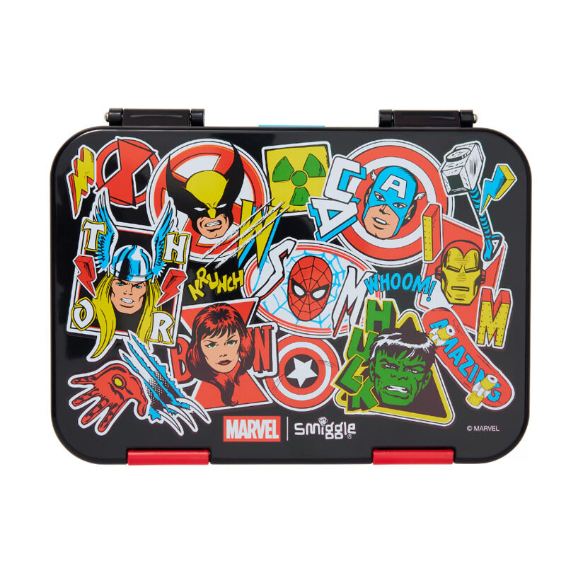 Ланч-бокс Smiggle WHOOM, Tritan, 23x16.5x7.5 см, чёрный