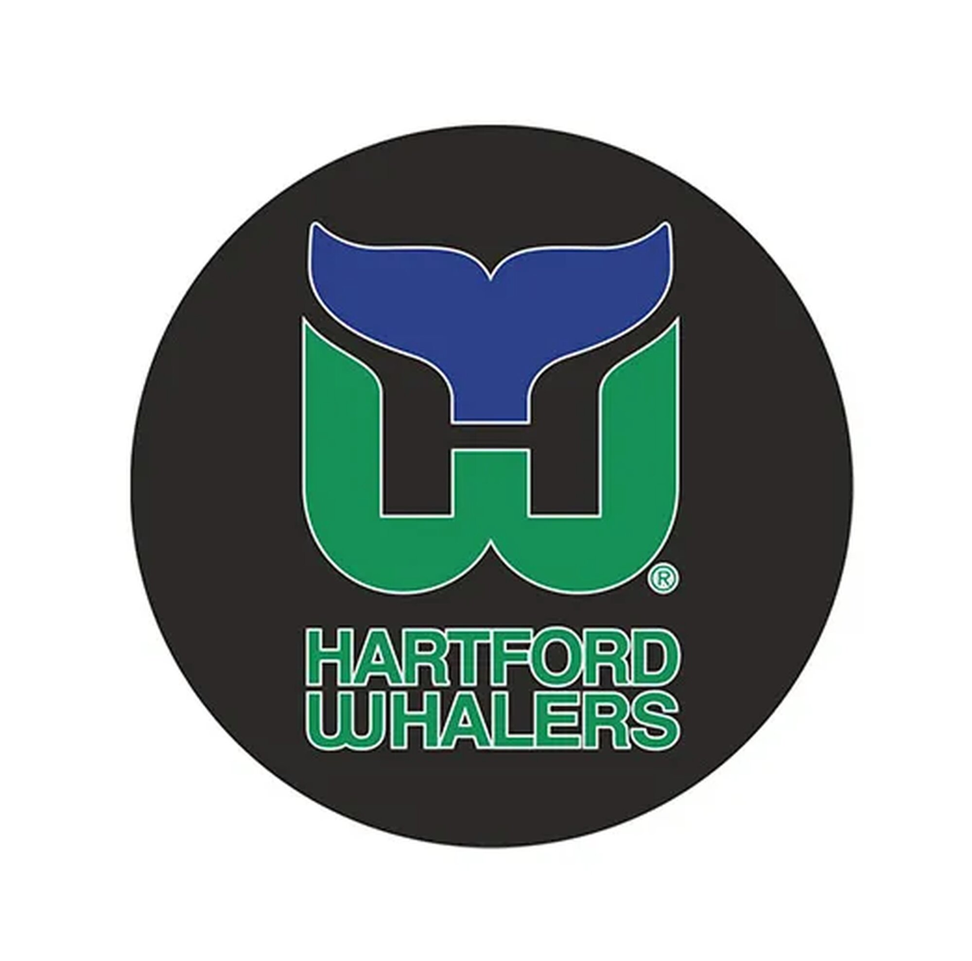 Шайба Rubena с символикой Hartford Whalers, 76х25 мм, резина, цвет черный