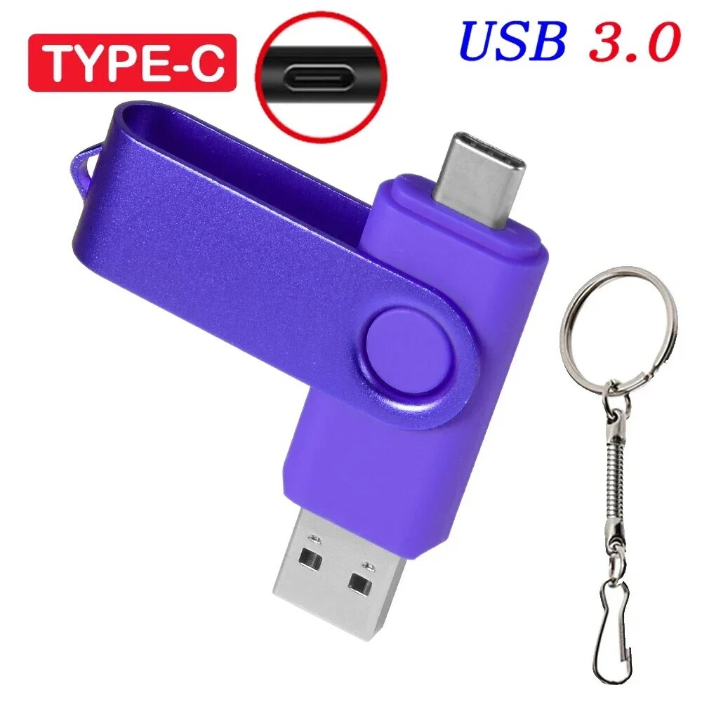 JASTER TYPE-C USB 3.0 Флэшка 4 ГБ, Фиолетовый, фиолетовый