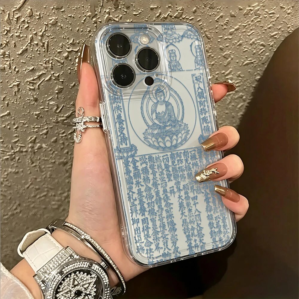 Чехол для телефона с буддийским узором Будды и облаков для Samsung S26 S25 style 1, Samsung S22