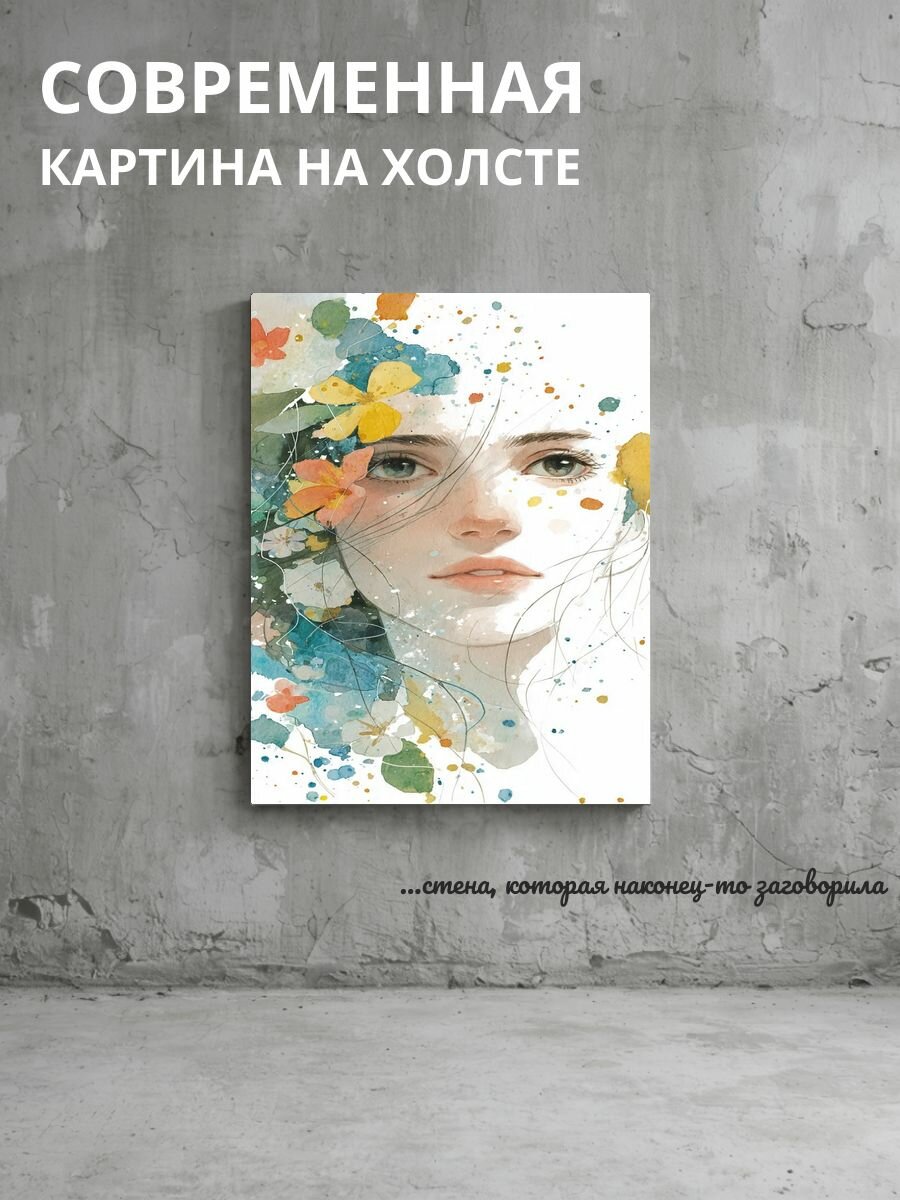 Картина на холсте Портрет женщины 20x30 см