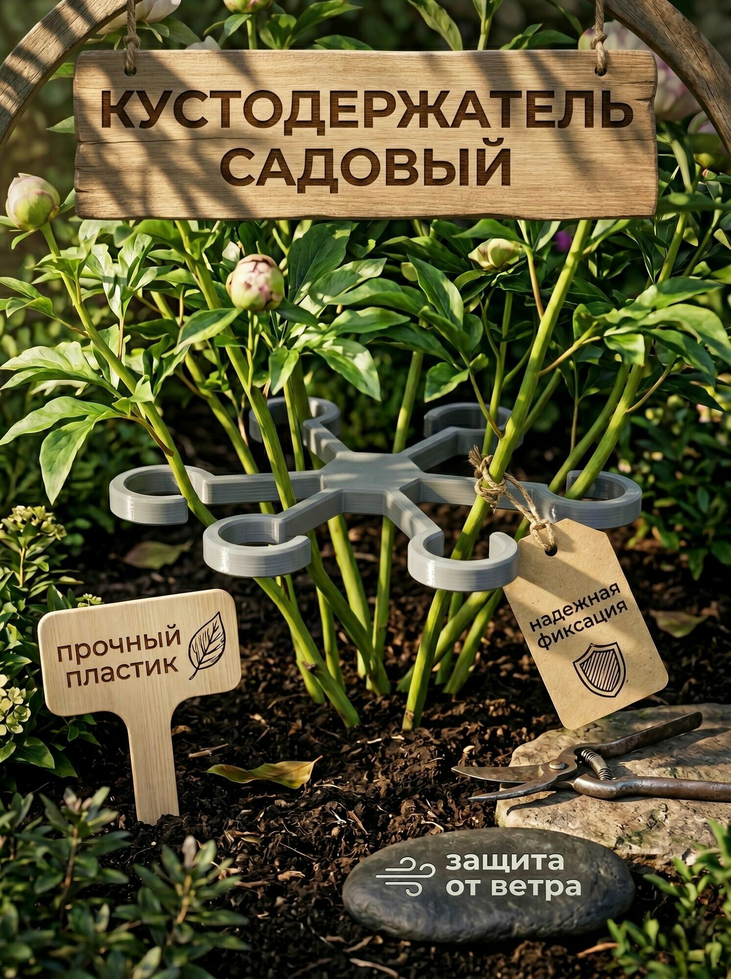 Кустодержатель садовый 6 крюков для пионов смородины крыжовника опора для кустов