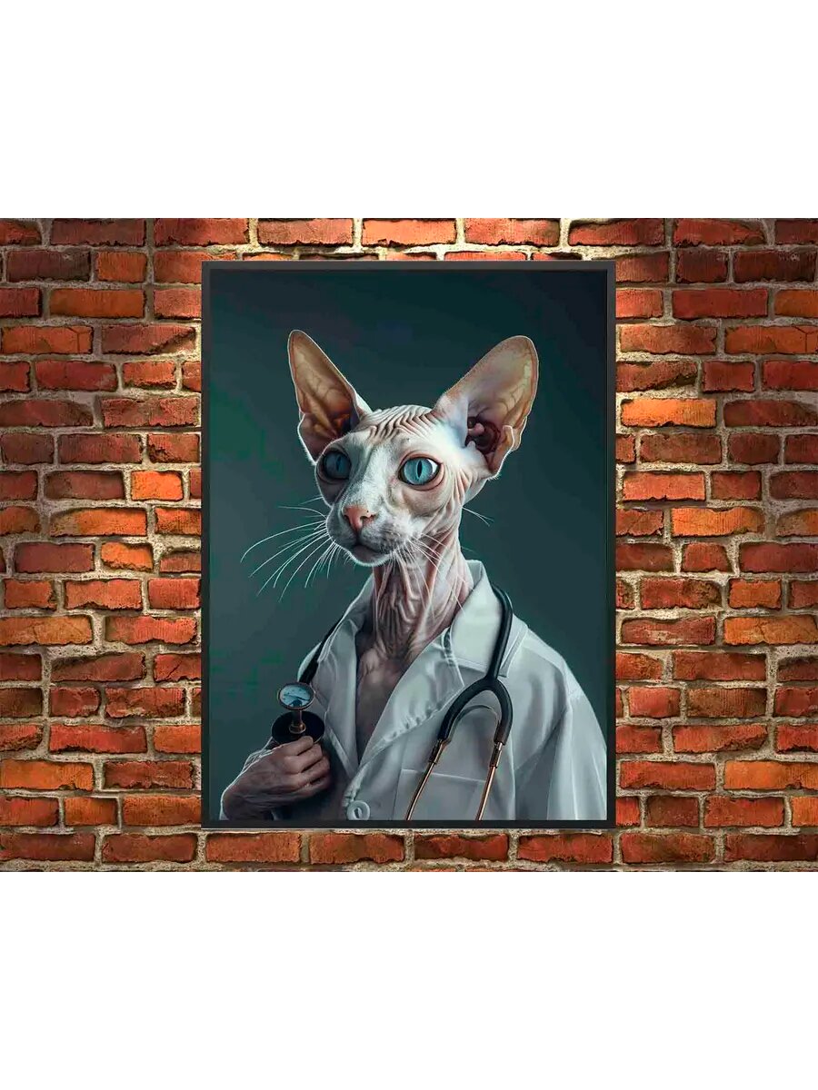 Ориентальная короткошерстная кошка Доктор 1, Плакат 30x42см