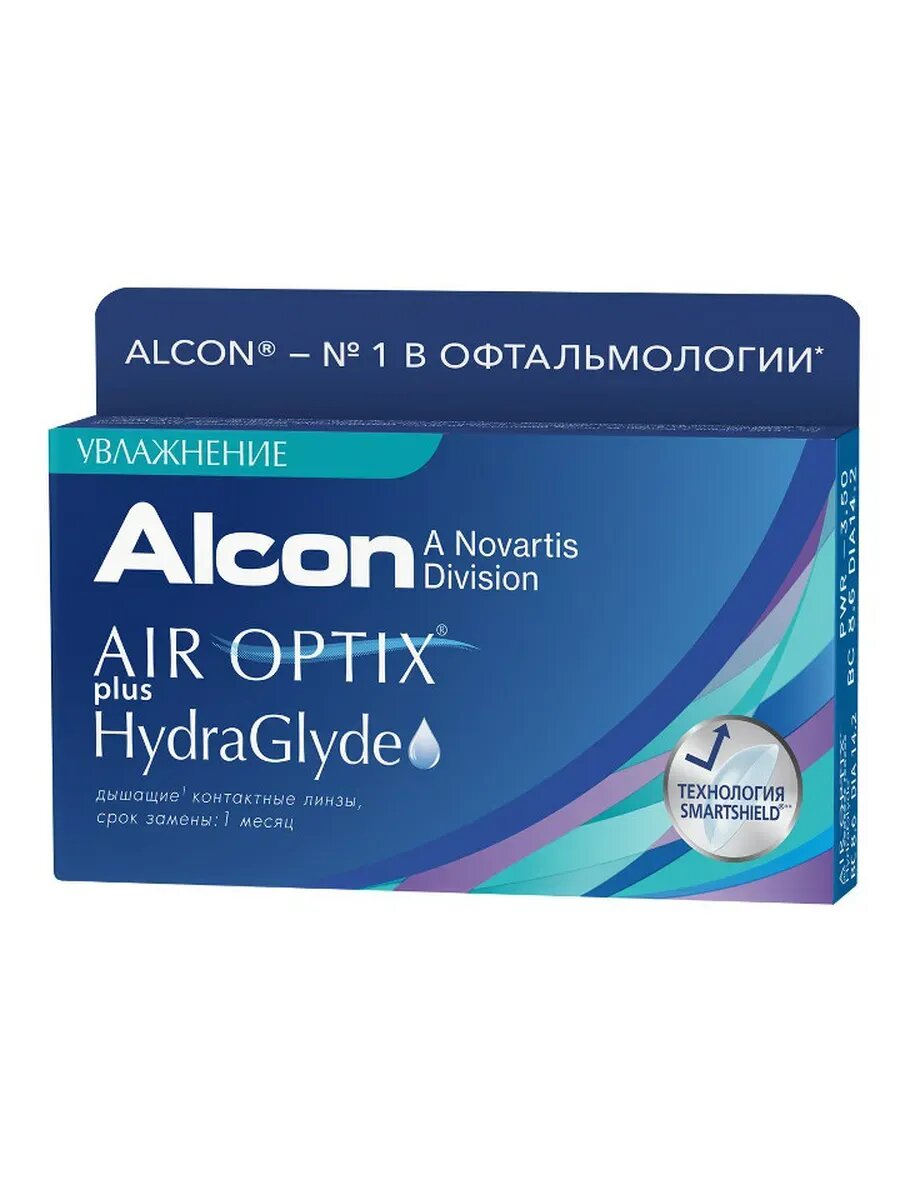 Контактные линзы Air Optix Plus HydraGlyde -6.50 3шт.