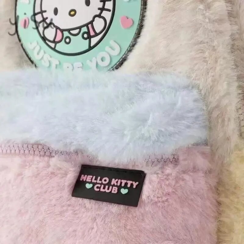 Детский плюшевый рюкзак Hello Kitty, 26x27x5 см, светло-бежевый — фото 1