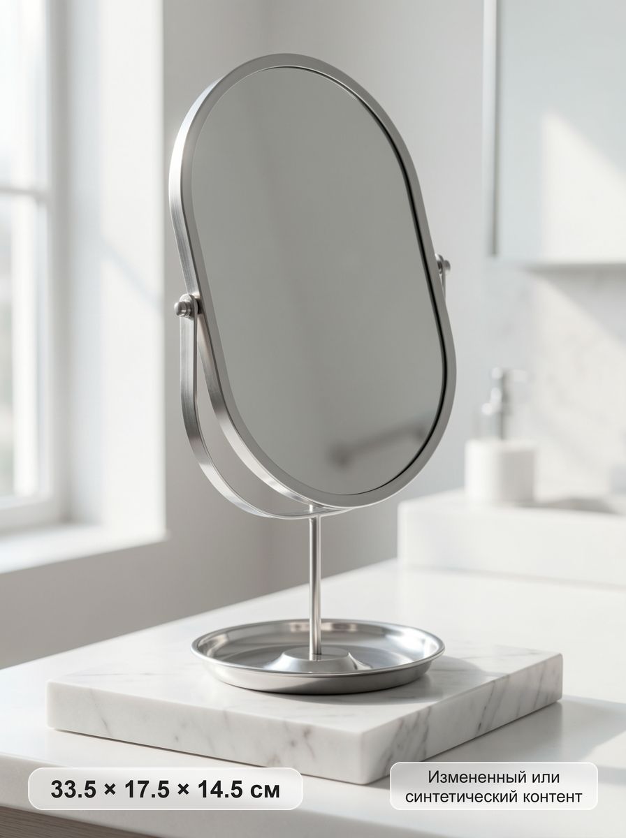 Зеркало настольное, L17,5 W14,5 H33,5 см