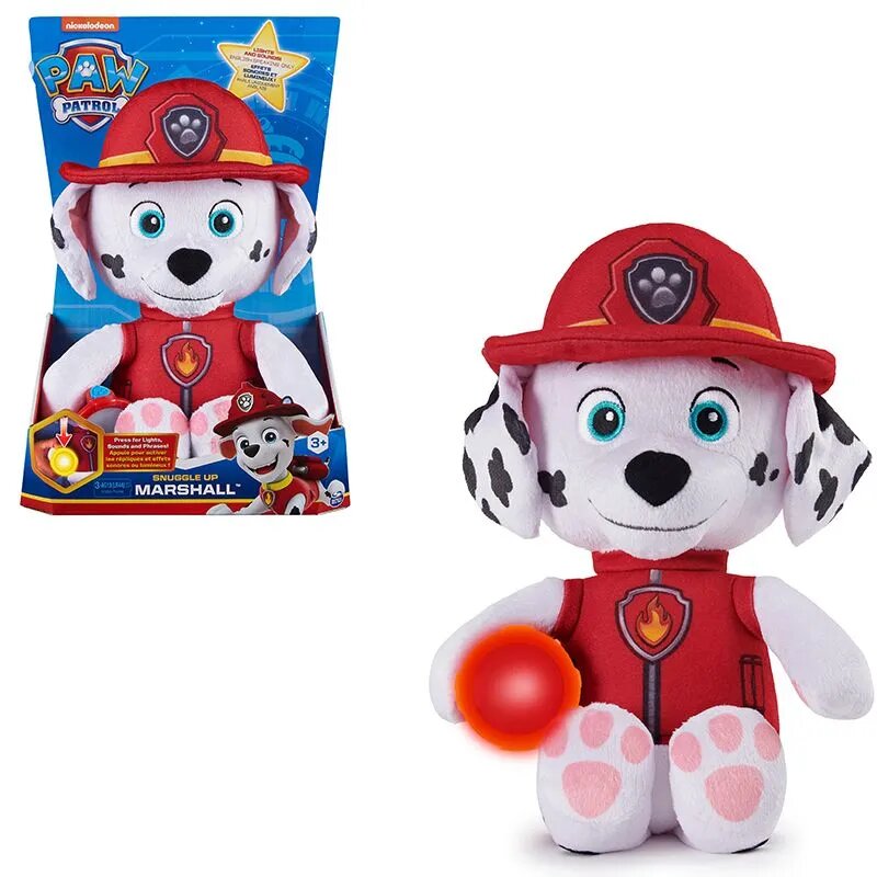 Spin Master Nickelodeon Paw Patrol Snuggle Up Toy / набор плюшевых игрушек-компаньонов для сна с фонариком и звуком, подходящий в качестве подарка-сюрприза для детей в возрасте от 3 лет и старше.