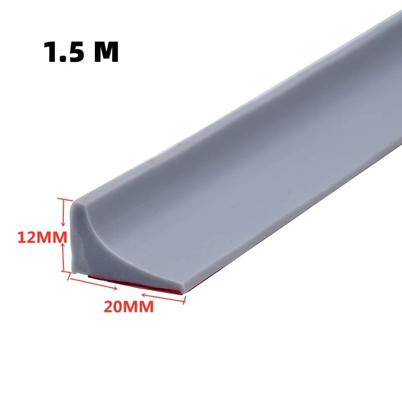 Пластиковая самоклеящаяся лента-уплотнитель для ванной комнаты gray 1.5M