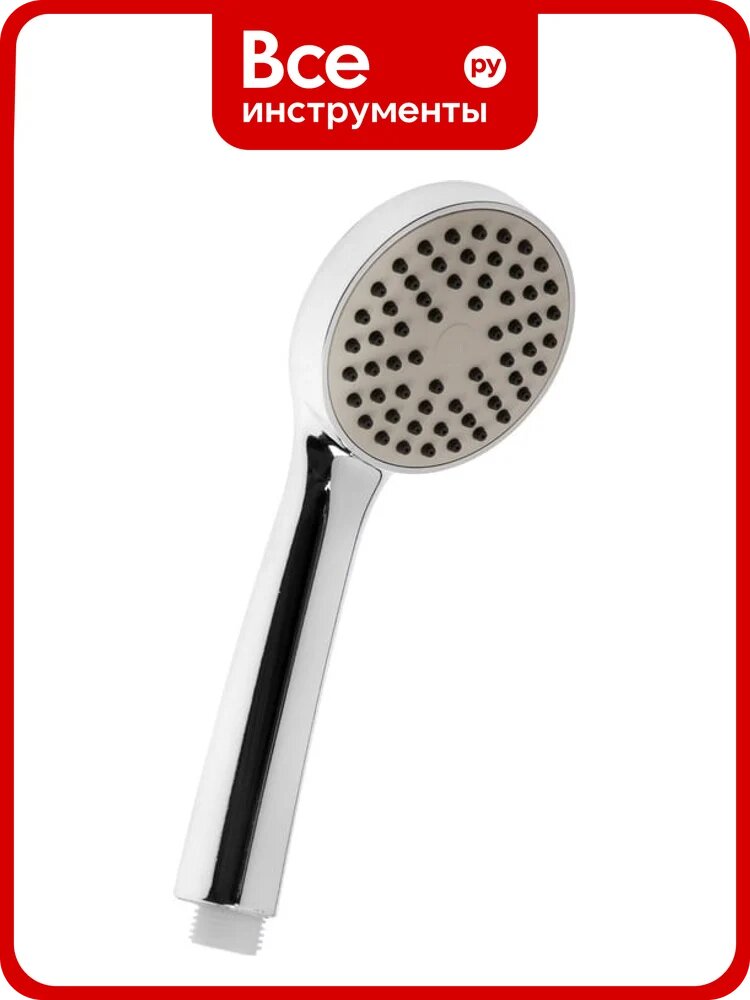 Душевая лейка Zein Z0109 средняя, пластик, хром, круглая форма, глянцевая поверхность, стандартная резьба