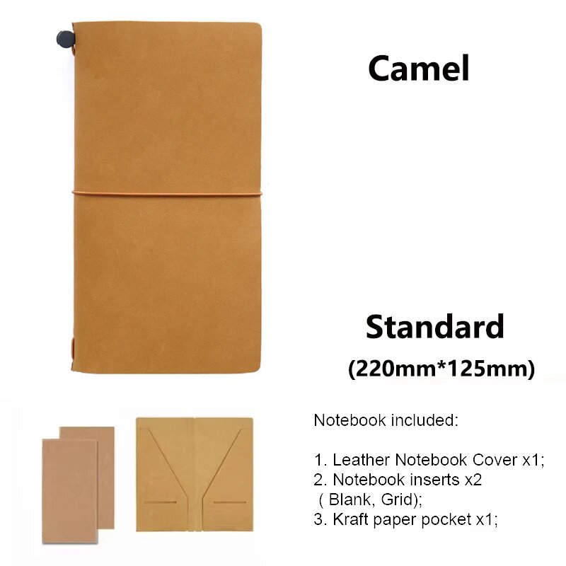 Fromthenon однослойный дорожный блокнот из воловьей кожи Camel-Standard