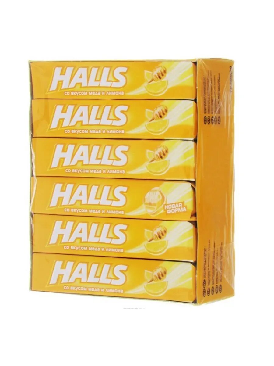HALLS Леденцы Мед-Лимон, 25 гр*12 шт