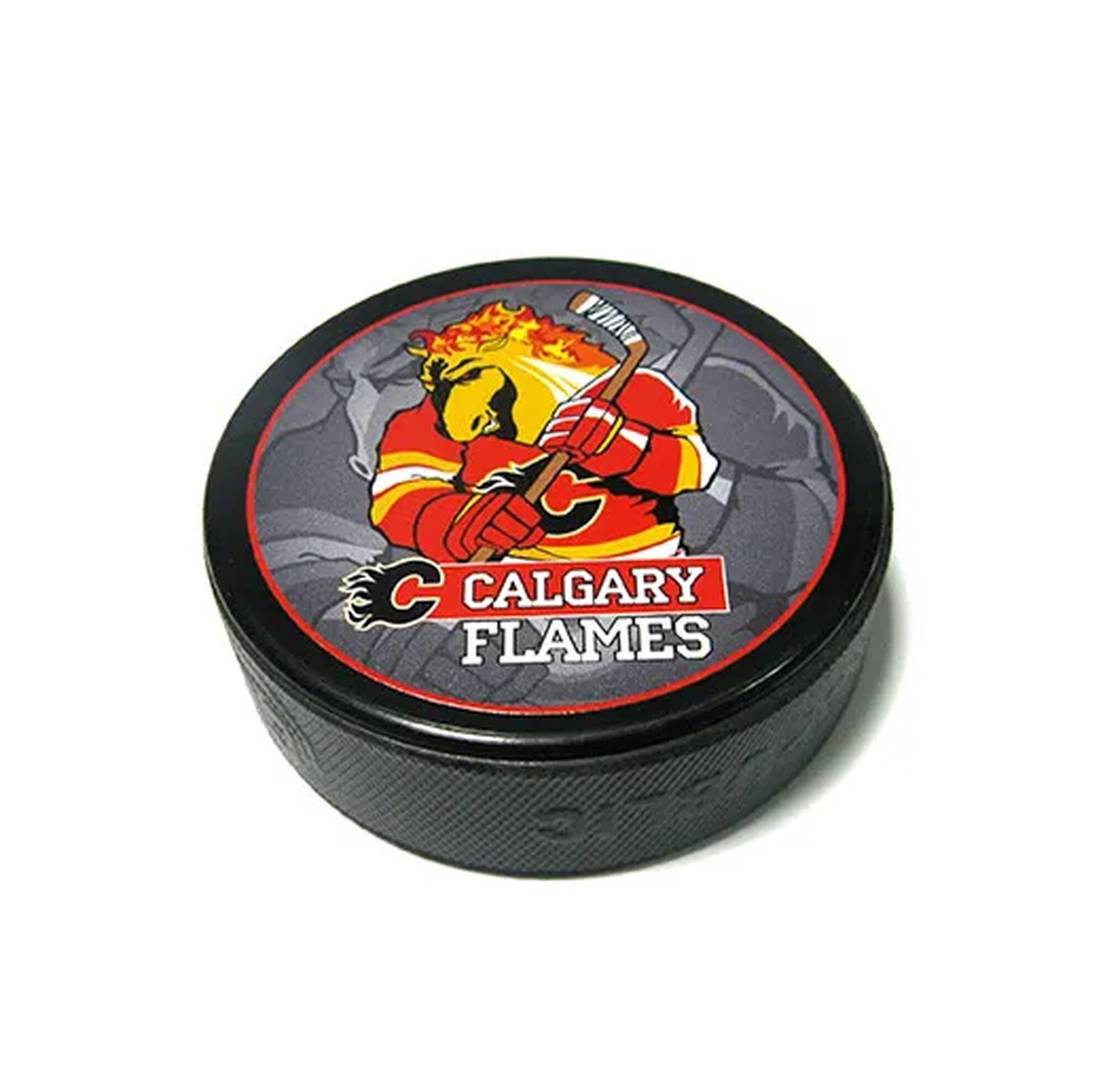Шайба Rubena Талисман NHL Calgary Flames, 76 мм, резина, цвет черный