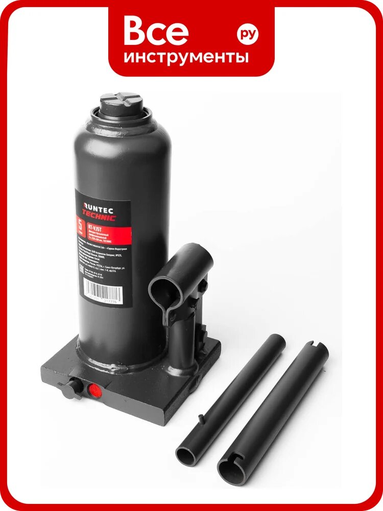 Домкрат бутылочный профессиональный RUNTEC 5 т, 220-420 мм TECHNIC RT-VJ5T