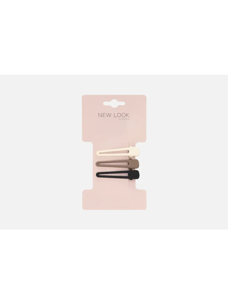 New Look 06139 черный, коричневый, бежевый Набор зажимов для волос 3шт