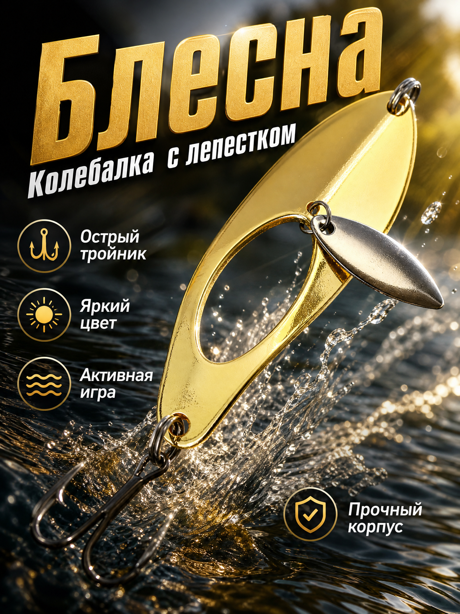 Блесна колеблющаяся Spoon Spinner 74 мм, 17 г (колебалка с лепестком) (SS-20)