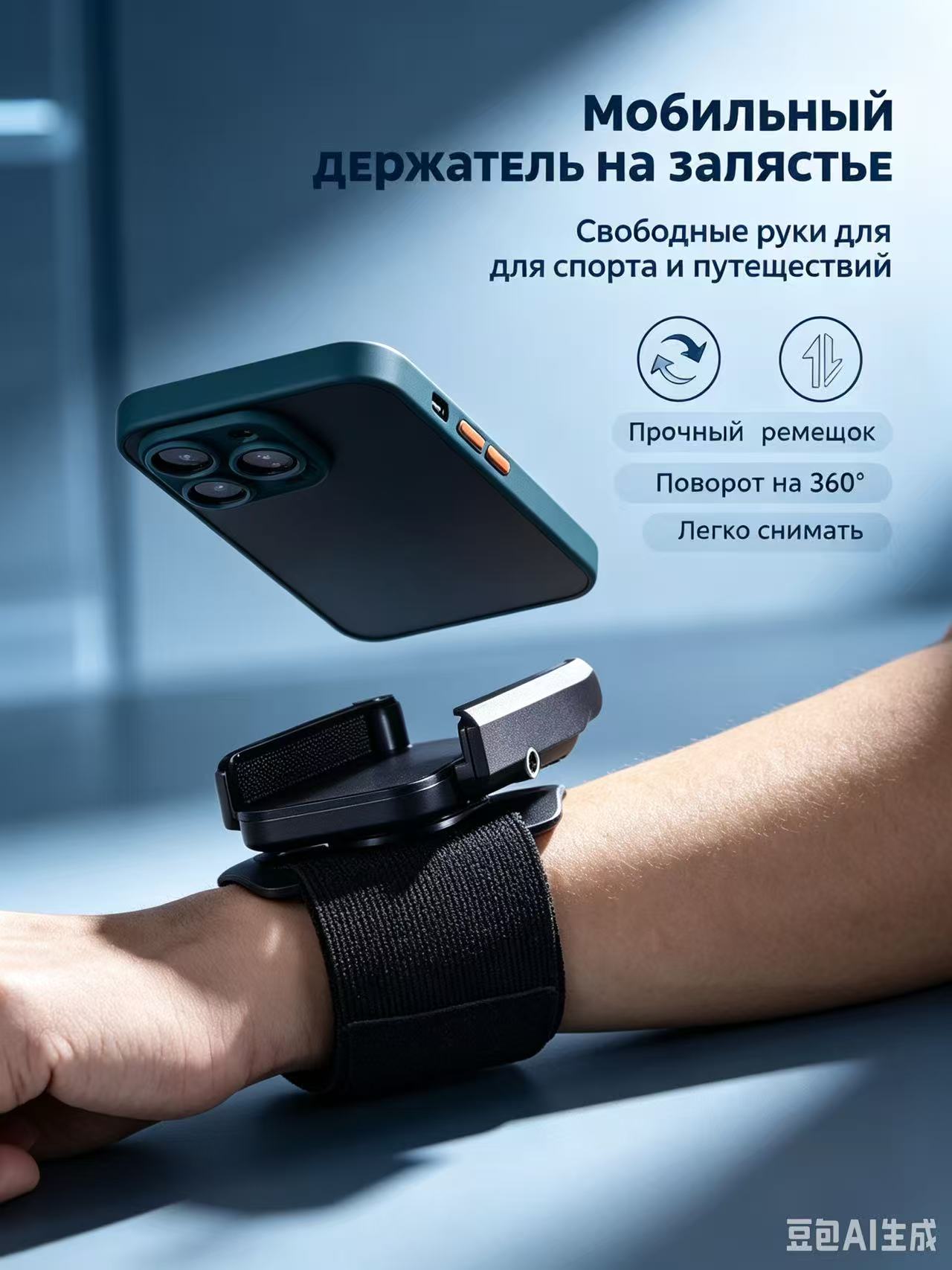 Держатель для смартфона на запястье, поворот на 360 градусов, наручный держатель для телефона для бега,
