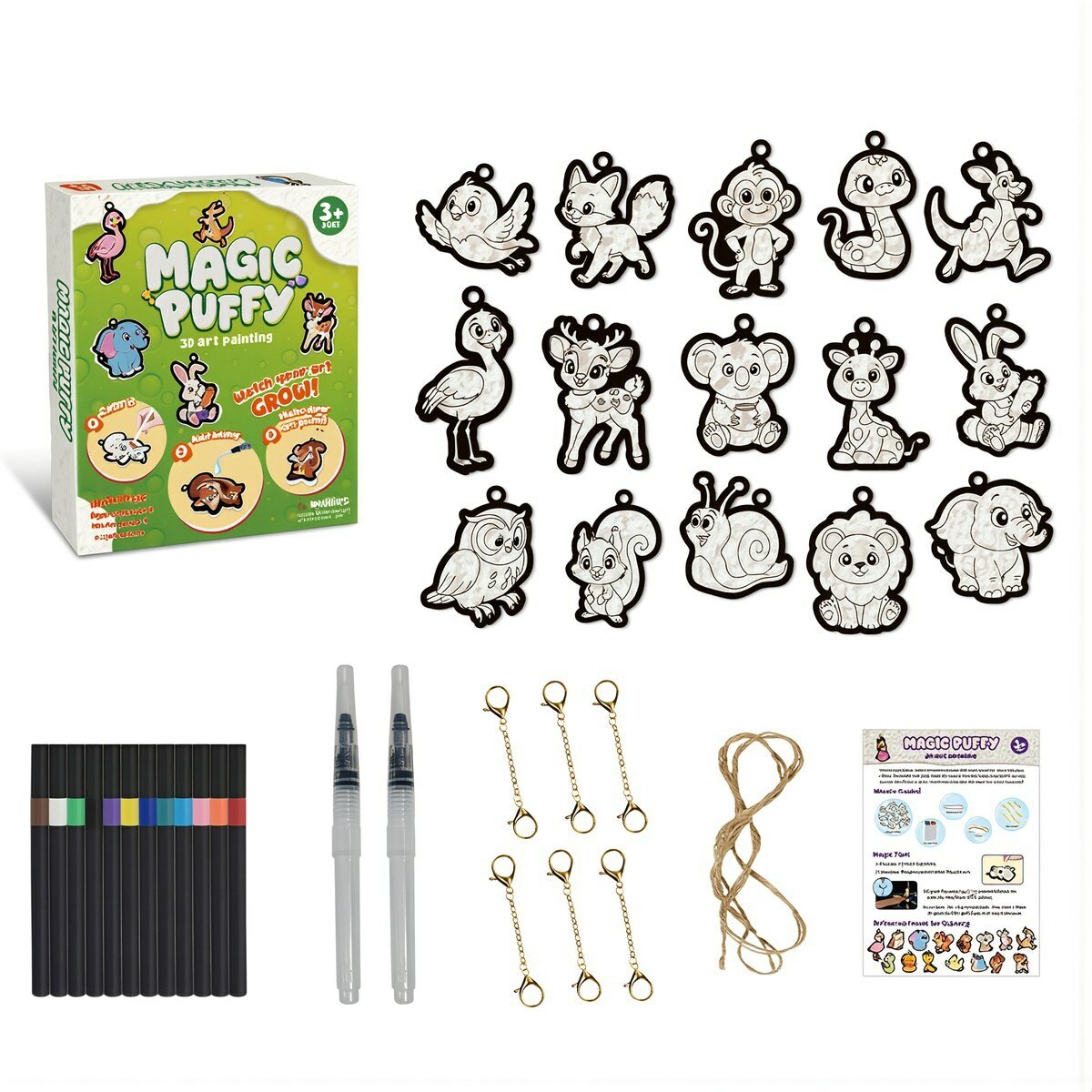 Творческий набор 3D раскрашивание Magic Puffy для детей 15 фигурок комплект для детских поделок